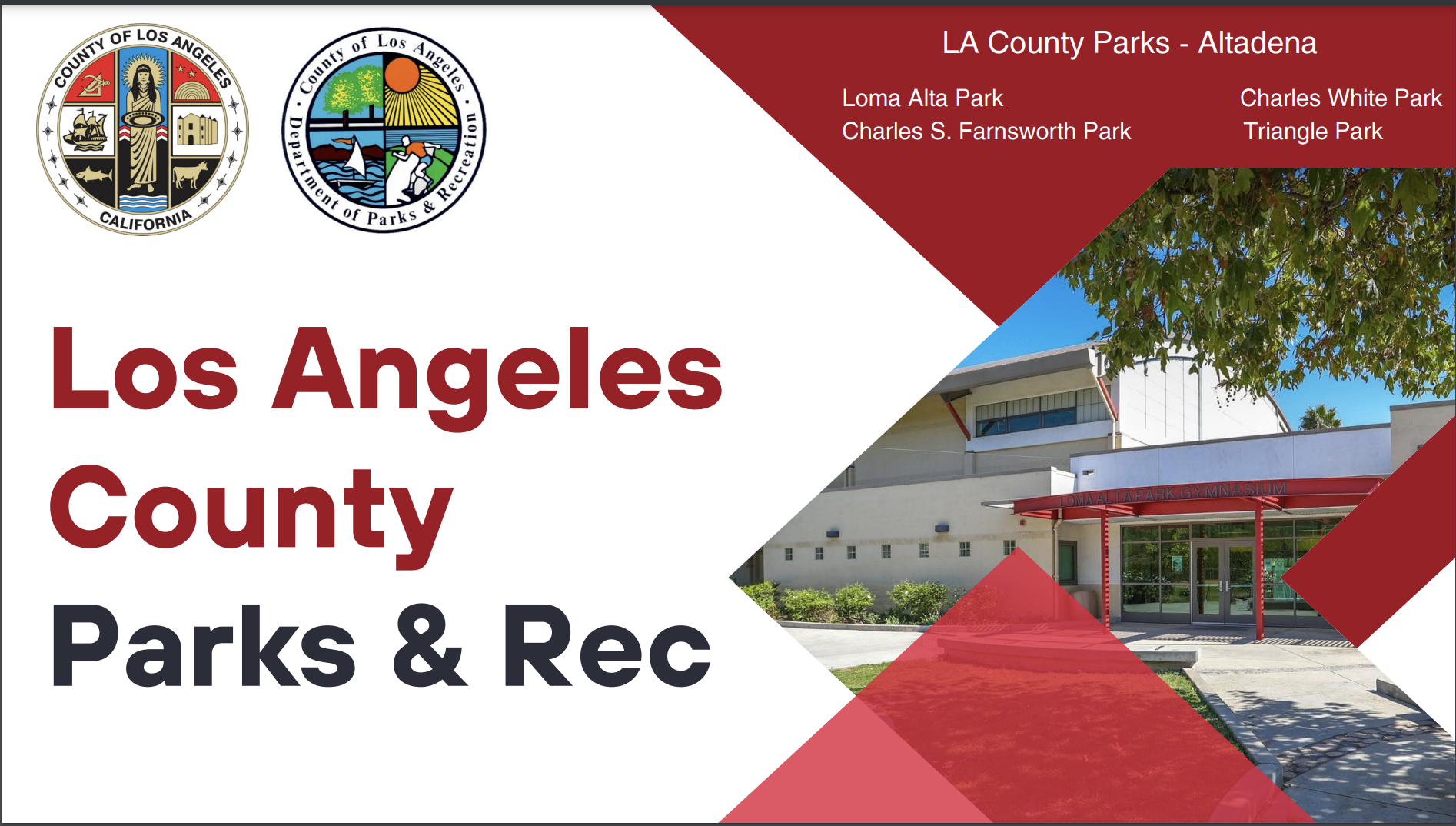 LA COUNTY PARKS – UPCOMING EVENTS « Altadena Town Council